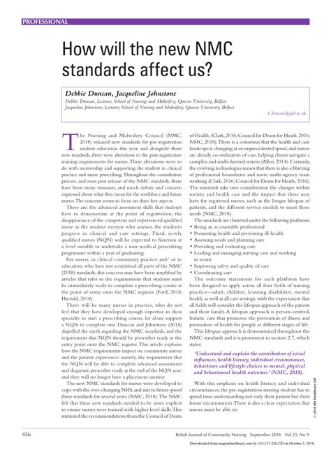 Pdf How Will The New Nmc Standards Affect Us