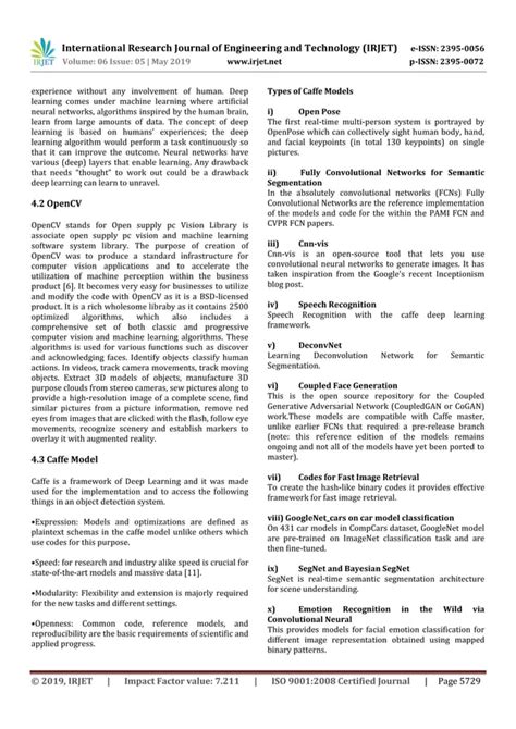 Irjet Real Time Object Detection System Using Caffe Model Pdf