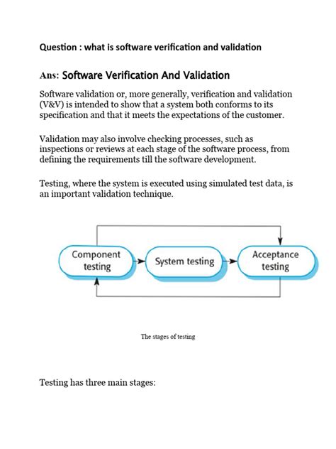 Question Software Varification And Validation Pdf Software Testing Unit Testing