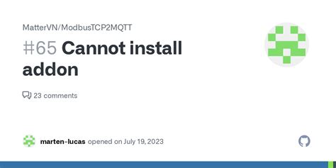 cannot install addon · issue 65 · mattervn modbustcp2mqtt · github