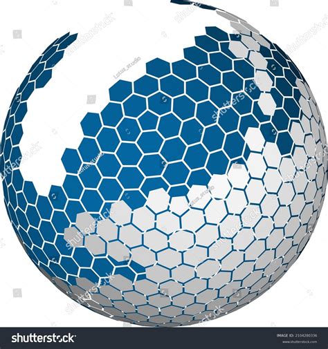 Abstract Hexagonal 3d Sphere Vector Background Stock Vector Royalty Free 2104280336