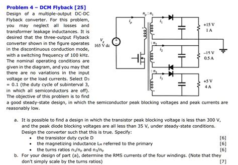 Solved Design Of A Multiple Output Dc Dc Flyback Converter For This