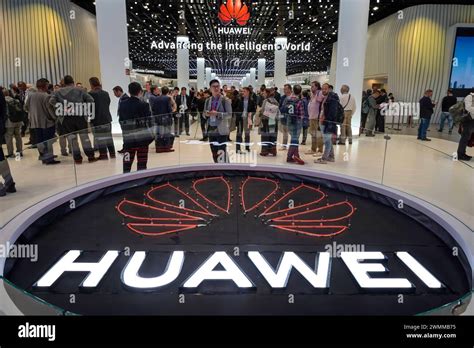 Huawei Messestand Mwc Mobile World Congress 2024 Barcelona Spanien