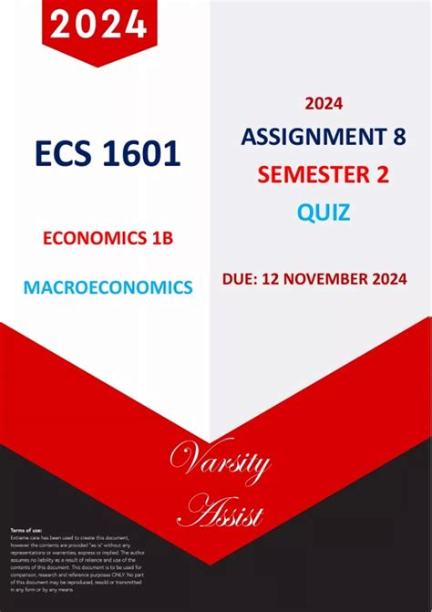 ECS Due 12 Nov2024 Assignment 8 Quiz Semester 2 Economics IB ECS1601 Stuvia SA