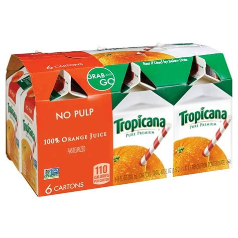 Tropicana 100 Pure Squeezed Orange Juice 10 Ounce Bottles Pack Of