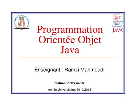 Programmation Orientée Objet Java Fr