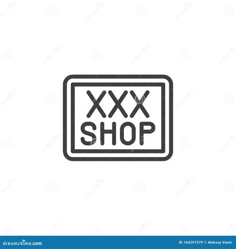 Sex Shop Sign XXX Line Icon Stock Vector Illustration Of Perfect Graphics