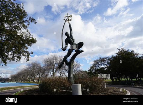 The Rocket Thrower Is A Massive Bronze Sculpture Designed By Donald De