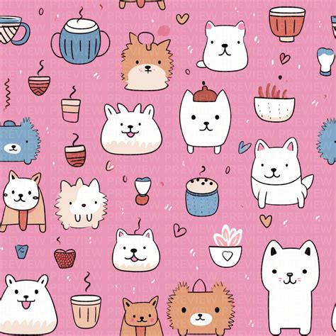 Cute Doodle Doodles Seamless Pattern Printable Paper Digital Paper