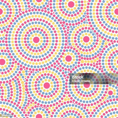 달콤한 색상 여름 점선된 패턴 벡터 원활한입니다 추상적인 기하학적 발견된 원 인쇄 패브릭 벽지 포장지 생일 카드 서식 파일에 대 한 디자인 모자이크에 대한 스톡 벡터 아트