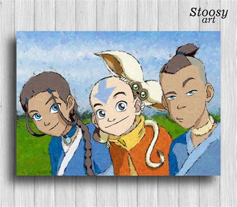 Avatar The Last Airbender Poster Katara Aang Sokka Animer Art Print