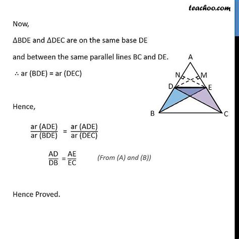 theorem 6 1 basic proportionality theorem bpt chapter 6 class 10