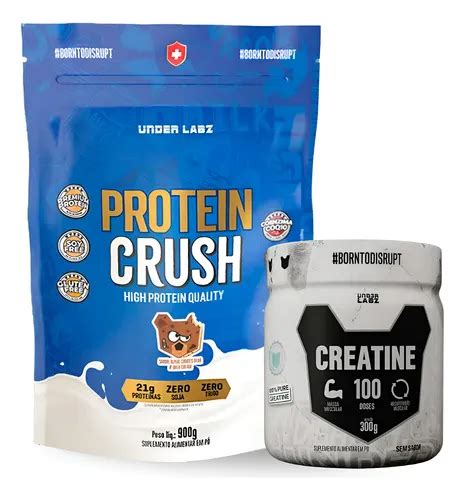 Kit Whey Protein Crush 900g Creatina 300g Under Labz Frete Grátis