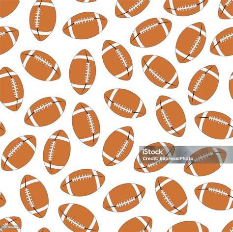 미식 축구 게임 패턴 공을 연주하는 반복 가능한 흰색 배경 트렌디 한 스포티한 끝없는 인쇄 벡터 일러스트 레이 션 미식 축구공에 대한 스톡 벡터 아트 및 기타 이미지