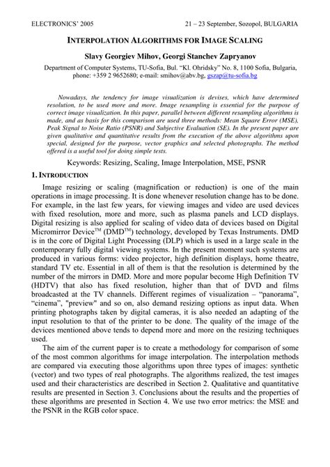 Pdf Interpolation Algorithms For Image Scaling