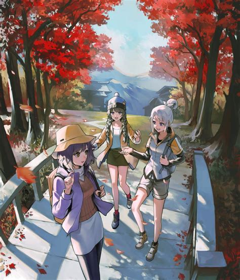 Tsukino Mito Higuchi Kaede And Shizuka Rin Nijisanji Drawn By