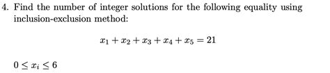 Solved Find The Number Of Integer Solutions For The