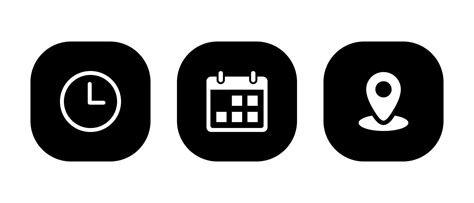 Time Date And Address Icon Vector Isolated On Square Background 16163217 Vector Art At Vecteezy