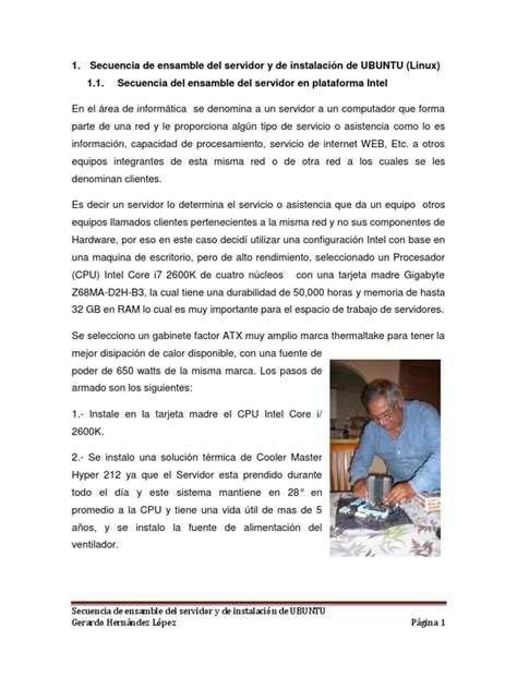 Secuencia De Ensamble Del Servidor Y De Instalación De Ubuntu Ghl Pdf Ubuntu Sistema