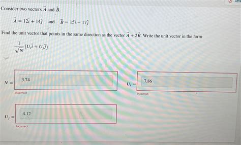solved consider two vectors vec a ﻿and