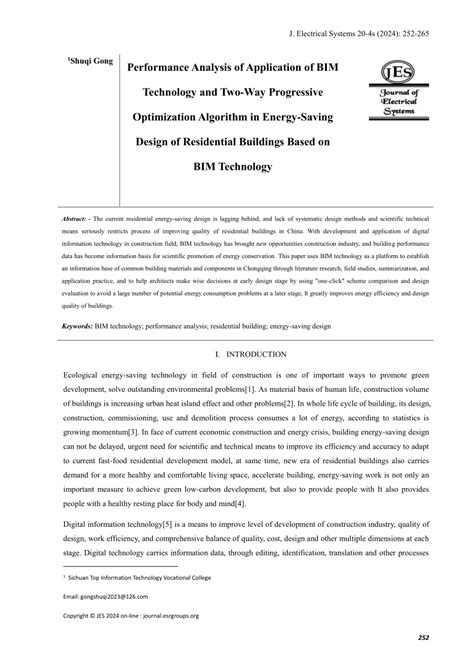 Pdf Performance Analysis Of Application Of Bim Technology And Two Way
