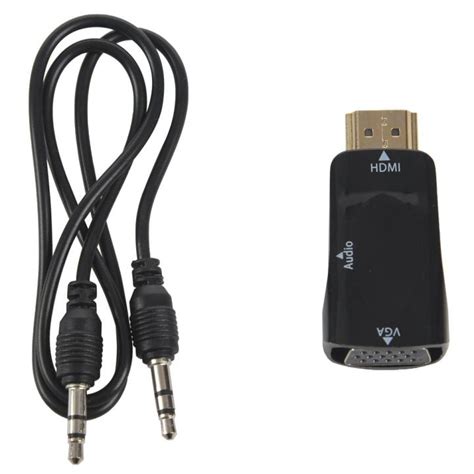 2x 1080p Hdmi Male To Vga Female Adapter Video Converter With Audio