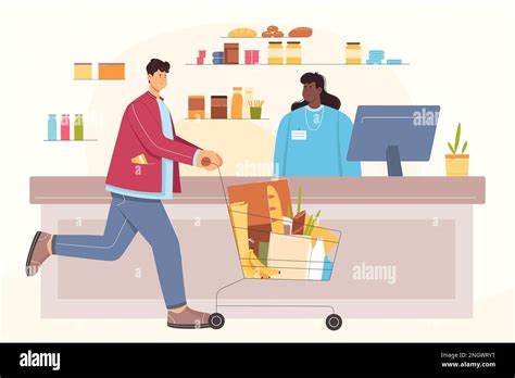 African Supermarket Checkout Stock Vector Images Alamy