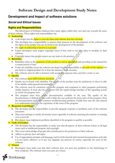 Software Design And Development Notes Software Design And Development Year 12 Hsc Thinkswap