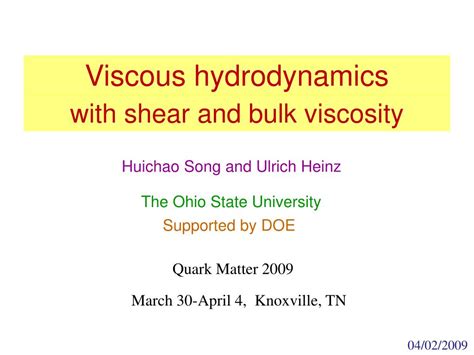 Ppt Viscous Hydrodynamics Powerpoint Presentation Free Download Id 2096138