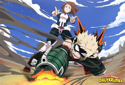 Uraraka Ochako And Bakugou Katsuki Boku No Hero Academia Drawn By