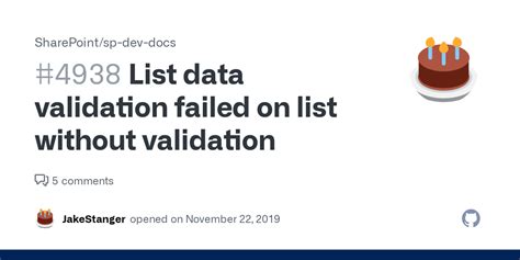 List Data Validation Failed On List Without Validation · Issue 4938 · Sharepointsp Dev Docs