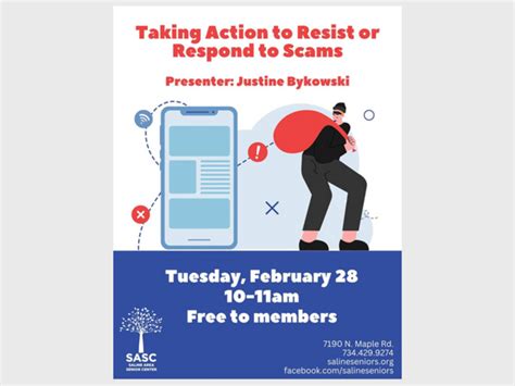 Resist Scams Workshop With Presenter Julie Bykowski The Saline Post