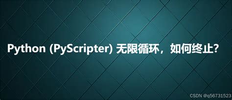 Python Pyscripter 无限循环，如何终止？python程序无法停止 Csdn博客