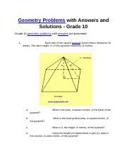 Geometry Problems Geometry Problems With Answers And Solutions