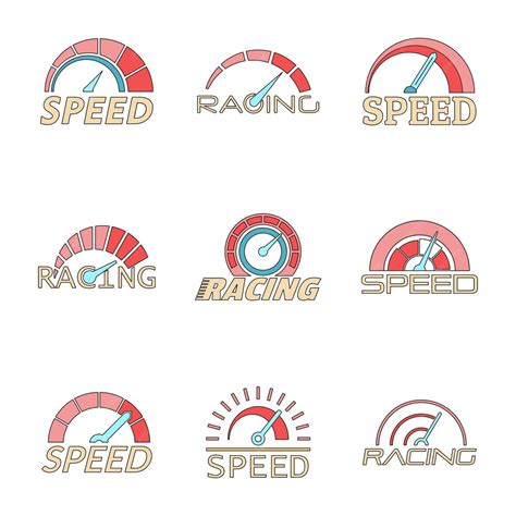 Premium Vector Speedometer Level Indicator Logo Set Outline