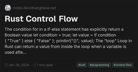 Rust Control Flow