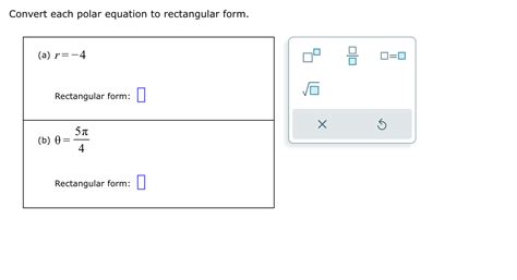 Convert Each Polar Equation To Rectangular Studyx