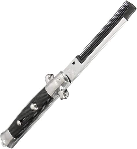 Switchblade Comb Pocket Knife Hair Brush Automatic Push