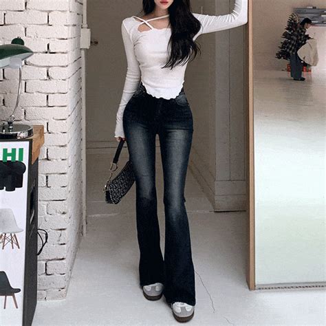 [군살꽉 미친핏보장 ] 한나 워싱 데님 부츠컷팬츠 데님팬츠 세미부츠컷 롱부츠컷 워싱데님 에이블리