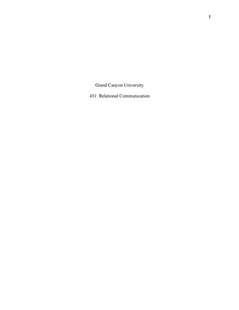 Relational Advice Log Com451 1 Grand Canyon University 451 Relational Communication 2 Part