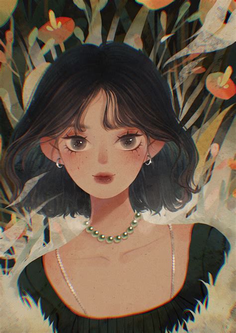 扁平化女孩插画 5