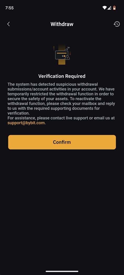 Withdrawal Verification Required Help Rbybit