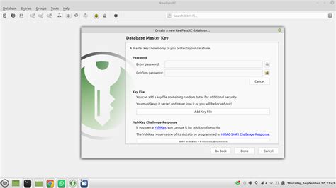 Database Master Key Add Additional Protection Does Not Fit Screen · Issue 5440