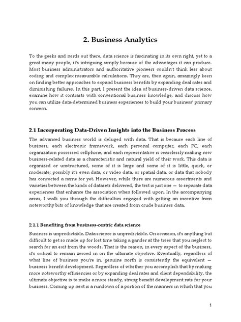 Business Analytics Pdf Data Business Intelligence