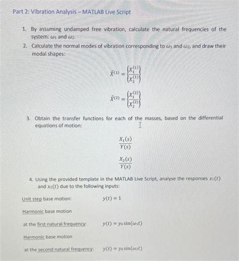 Solved Part 1 Modelling Of A 2 Dof System Figure 2 Shows A