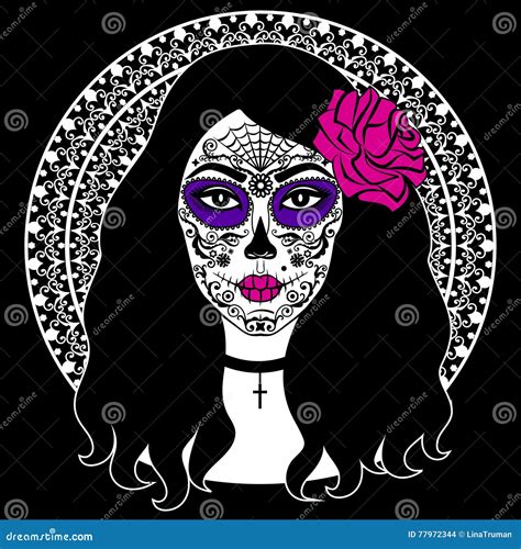 Dia De Los Muertos Female Skull Drawings