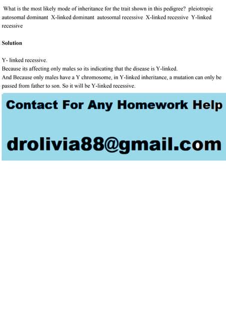 What Is The Most Likely Mode Of Inheritance For The Trait Shown In Thpdf