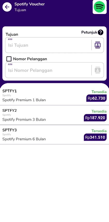 Tutorial Voucher Spotify Toku