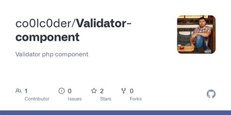 Github Co0lc0dervalidator Component Validator Php Component