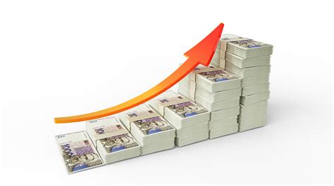 크로아티아 쿠나 지폐 더미로 만든 금융 성장 표지판 흰색 배경에 분리된 막대 그래프의 형태로 배열된 돈의 3d 렌더링